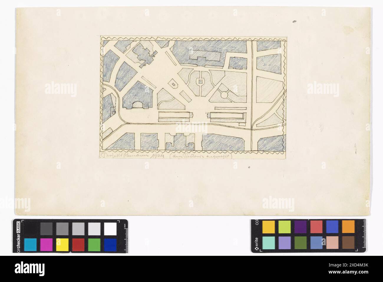 Architectural study and site plan for Karlsplatz in Vienna, created by ...