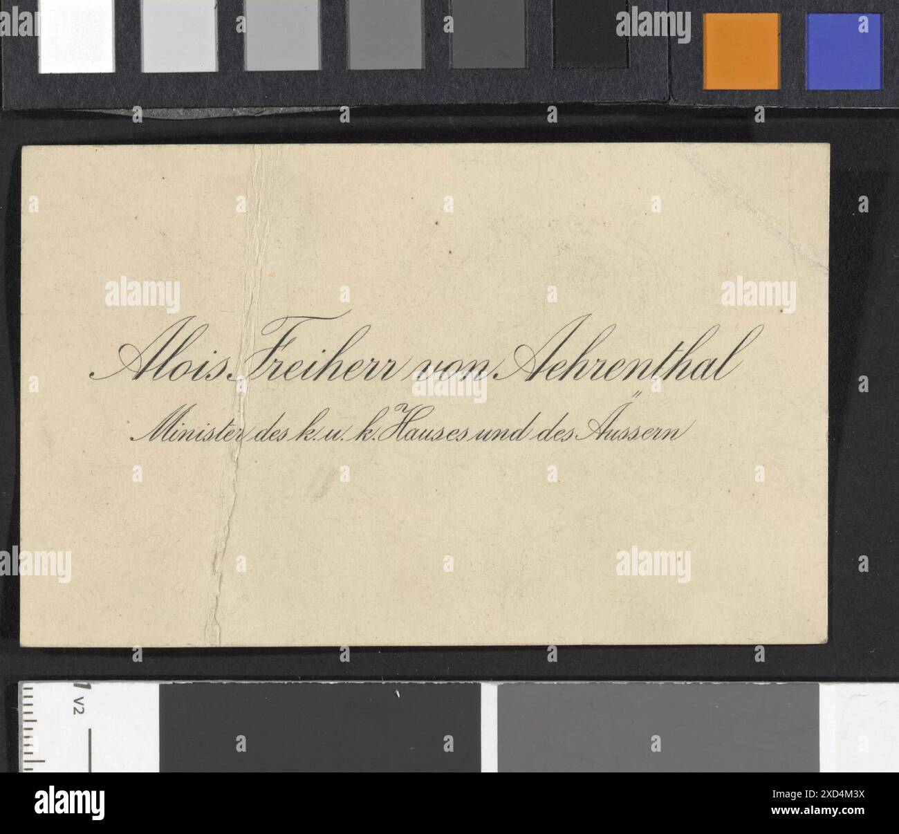 Visitkarte aus dem Besitz von Otto Wagner: Alois Freiherr von ...