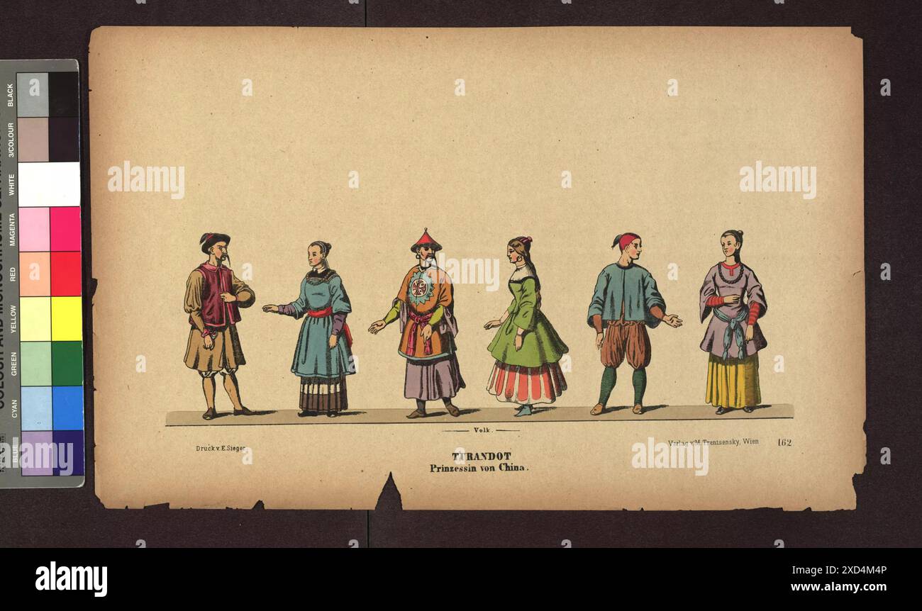 Illustration of an actor in 'Turandot' from Altwiener Mandlbogen ...