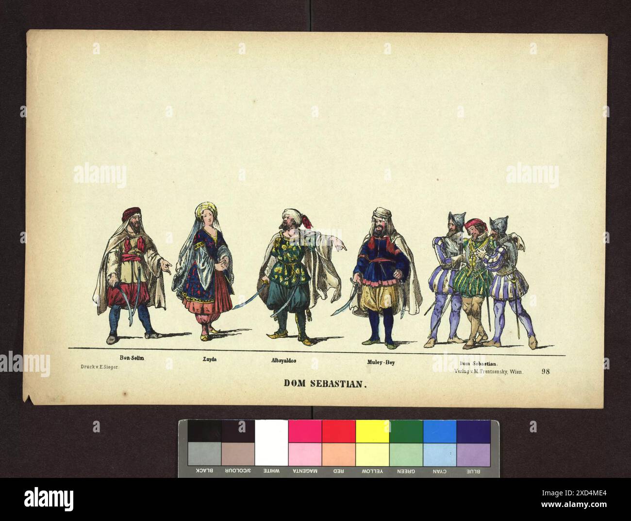 Illustration of an actor in 'Dom Sebastian' from Altwiener Mandlbogen ...