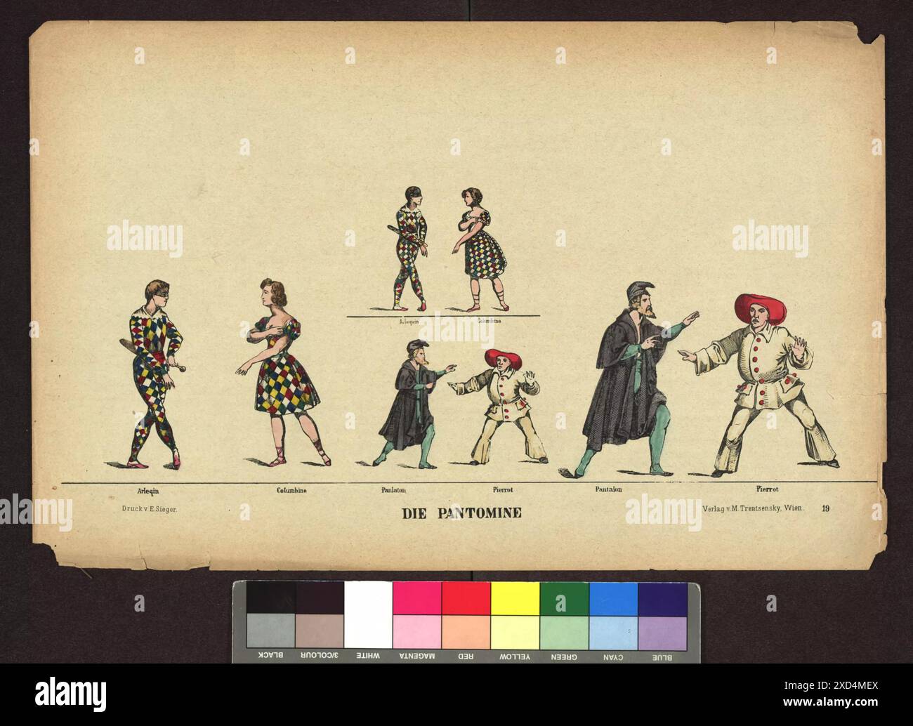 Illustration of theater figure Die Pantomime from Blatt Nr. 19 in the ...