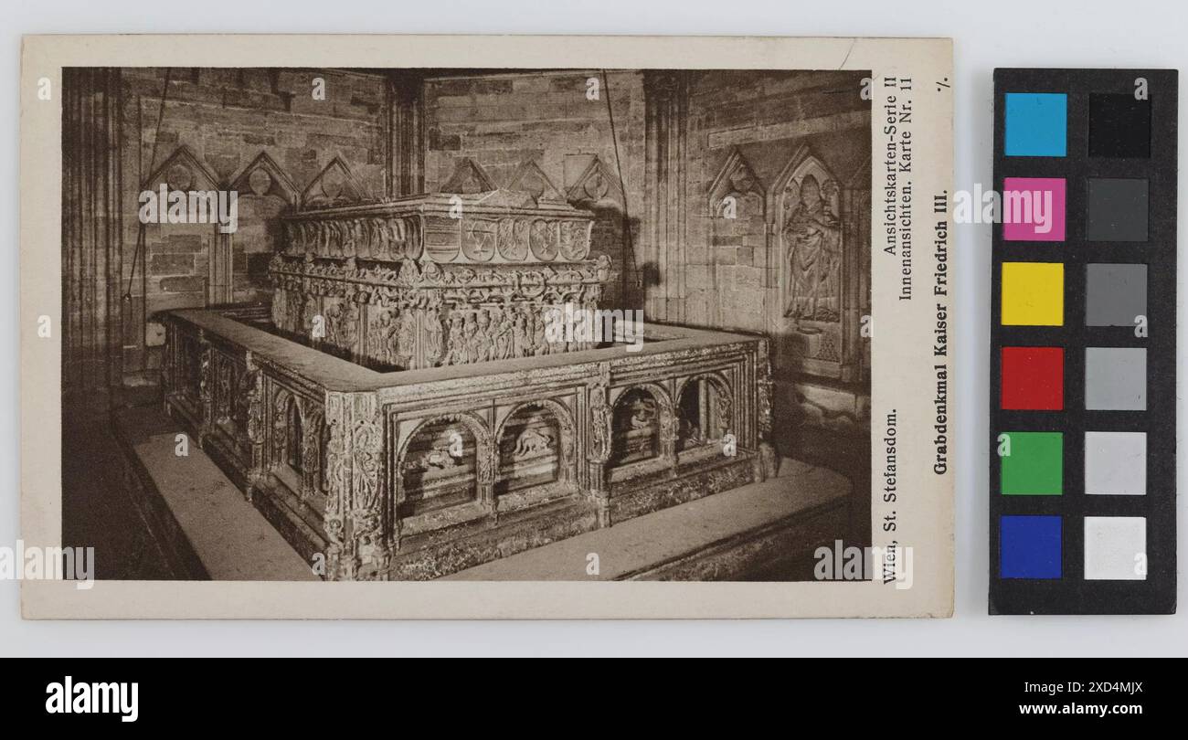 Interior view of St. Stephen's Cathedral showing the tomb monument of ...