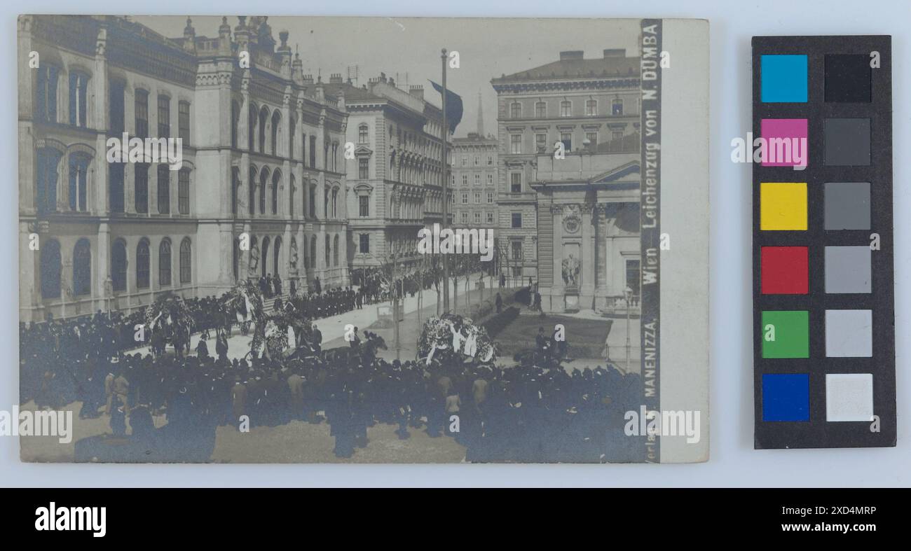 Photograph of the funeral procession of N. Dumba on Akademiestraße ...