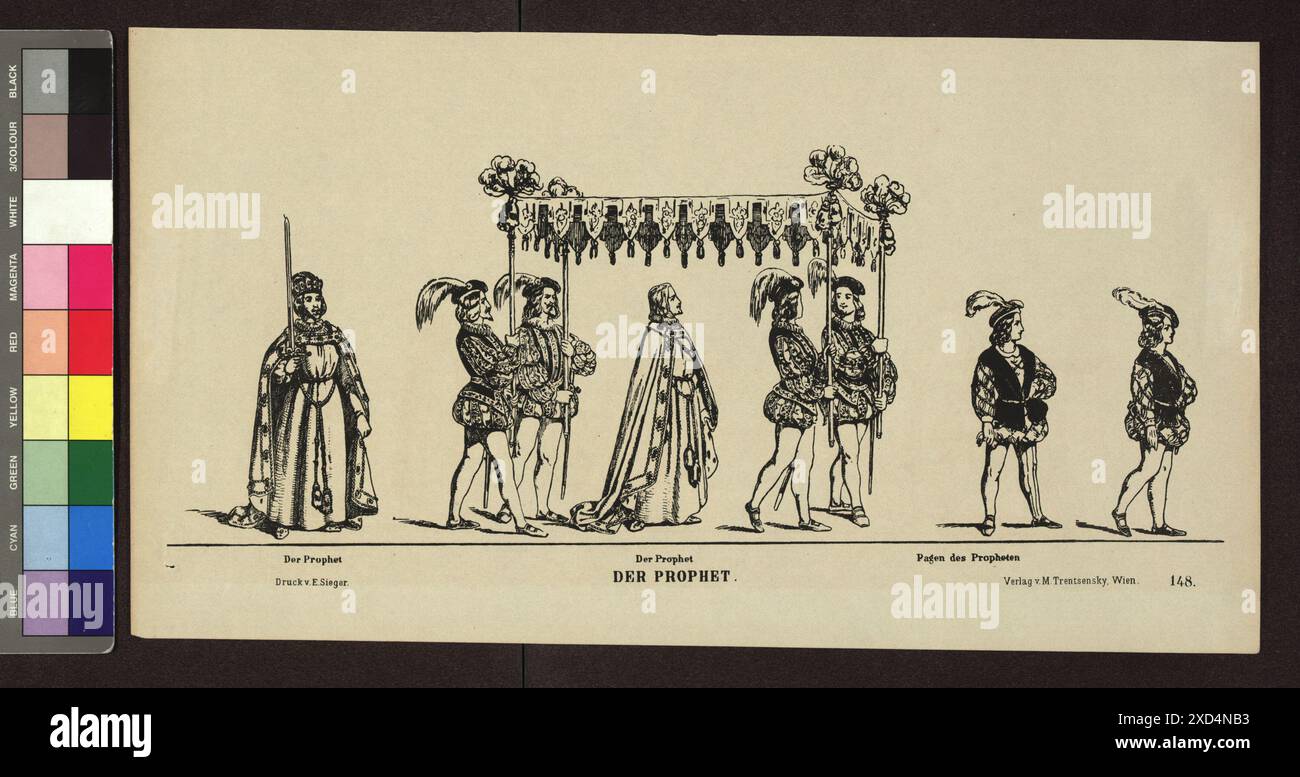 Altwiener Mandlbogen illustration of a stage actor in 'Der Prophet ...