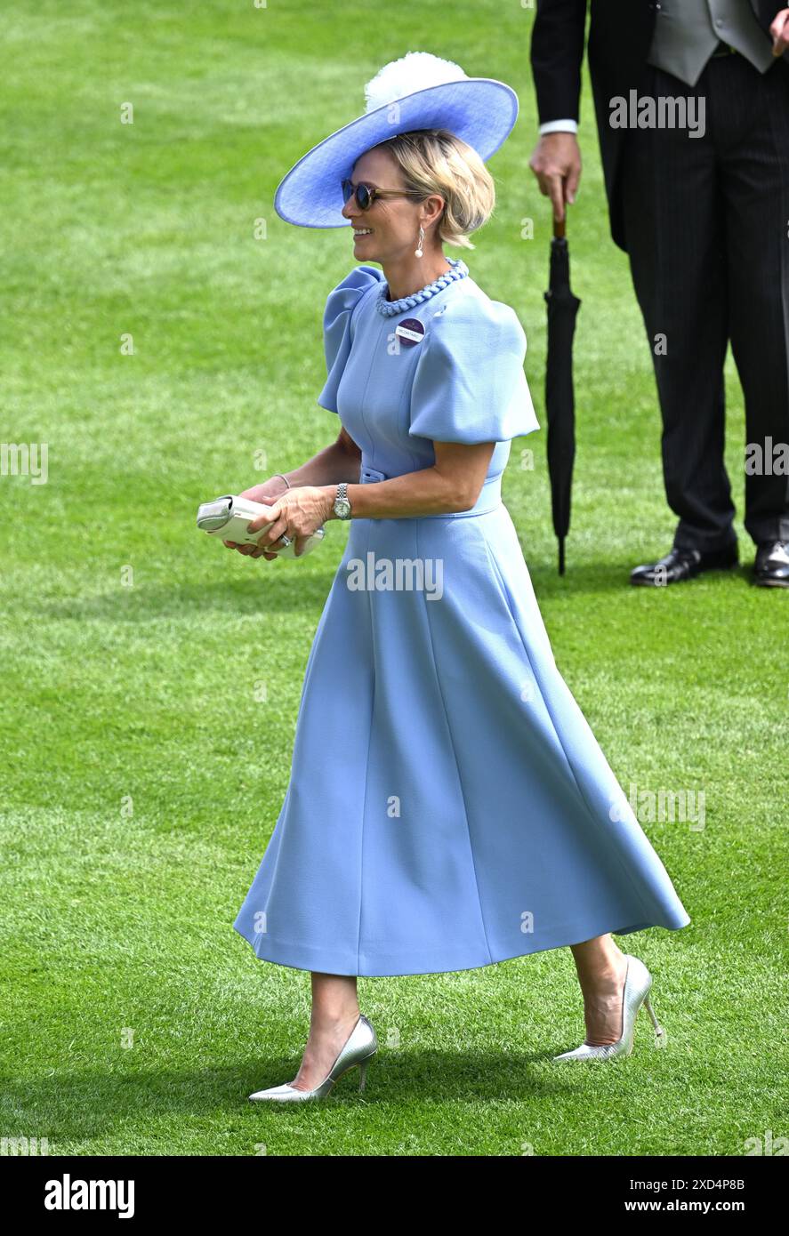 Ascot, UK. June 20th, 2024. Zara Tindall attending day three of Royal ...