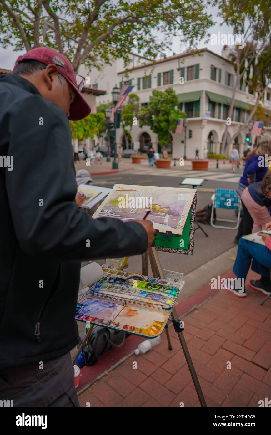 artist painting a picture Stock Photo - Alamy