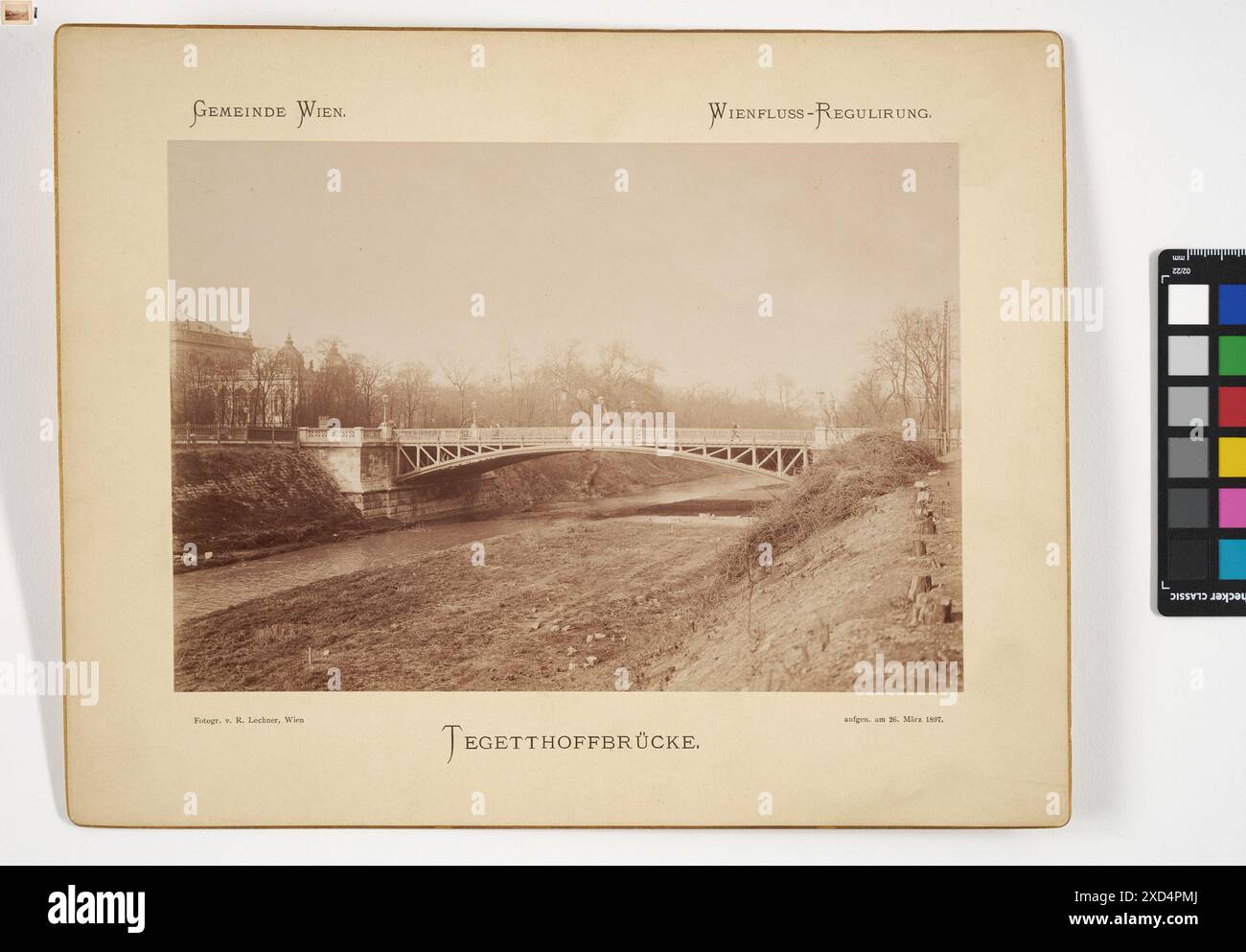 Photograph of Tegetthoff Bridge in Vienna taken on 26 March 1897 during ...