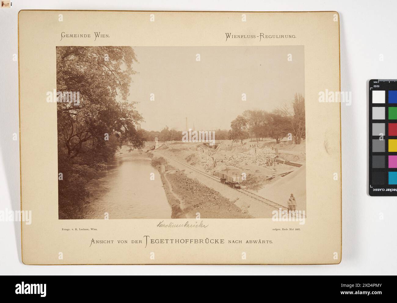 Photograph taken in May 1897 showing the Vienna River regulation works ...
