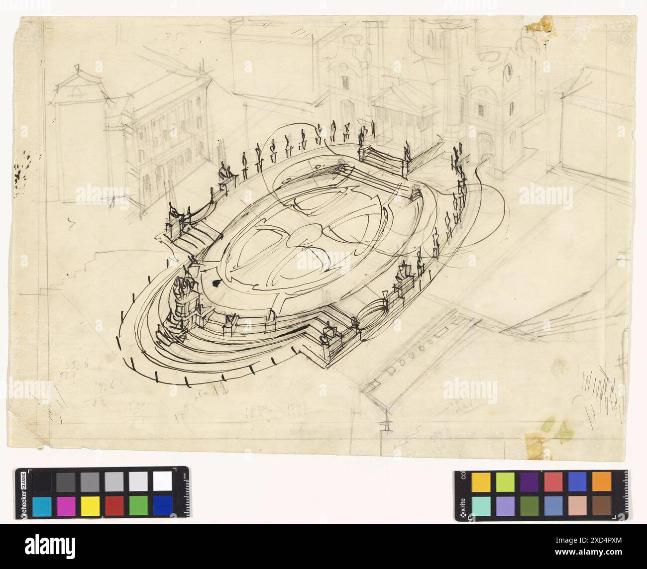 Studie für die Platzanlage vor der Karlskirche Friedrich Ohmann (1858 ...