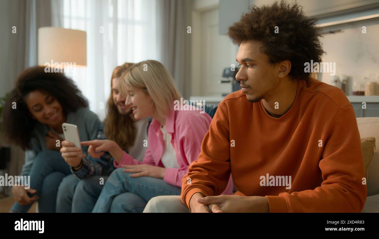 Offended multiracial friends talk hi-res stock photography and images ...