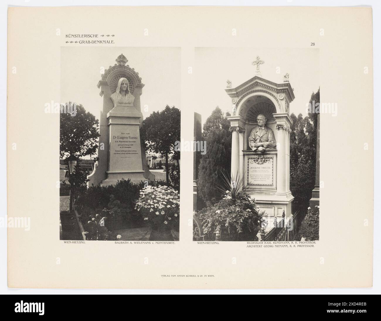 Friedhof Hietzing, Grabdenkmal Eugen Sassi, Bauzrath A. Wielemans v ...