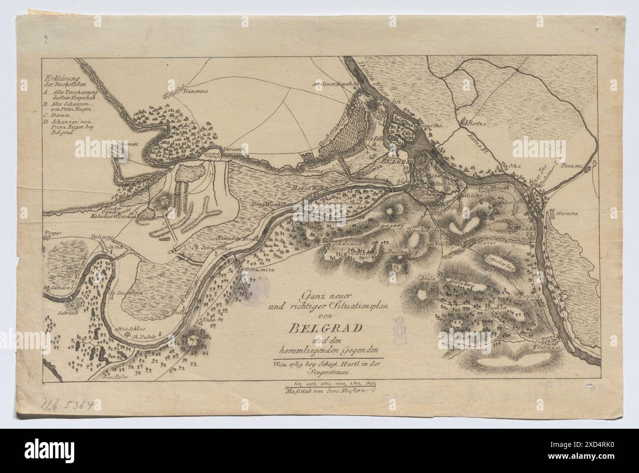Plan von Belgrad und Umgebung Unknown Wien Museum, Scan, Belgrade, maps ...