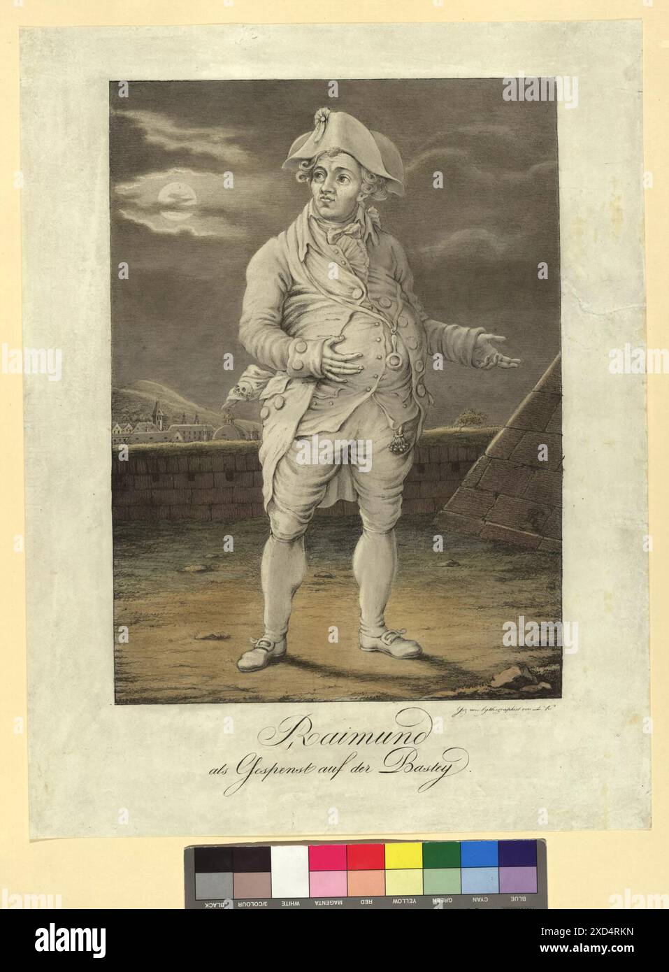 Ferdinand Raimund als Tobias in "Das Gespenst auf der Bastei" Ludwig ...