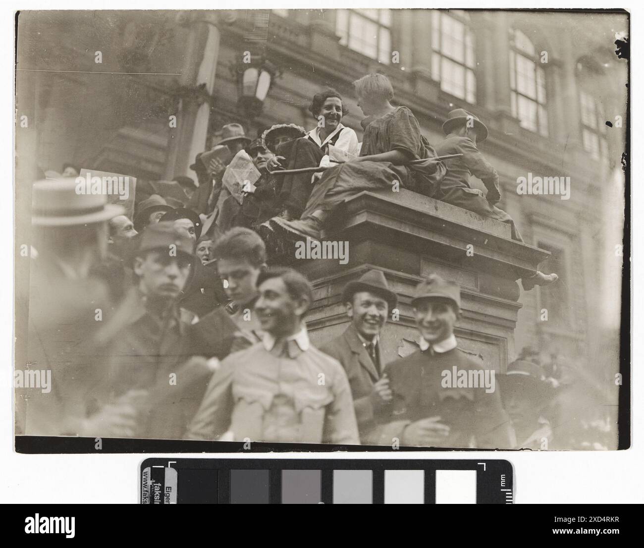 Photograph by Richard Hauffe showing communist students gathered on the ...