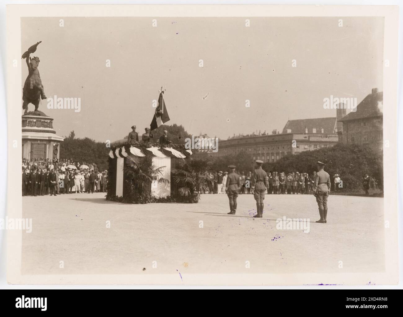 Photograph of the flag handover to Infantry Regiment No. 4 of the ...
