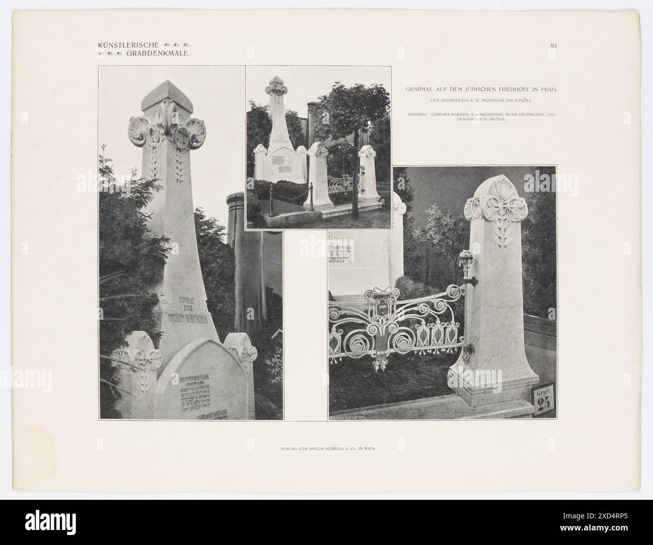 Robitschek family tomb on the Jewish Cemetery in Prague, designed by ...