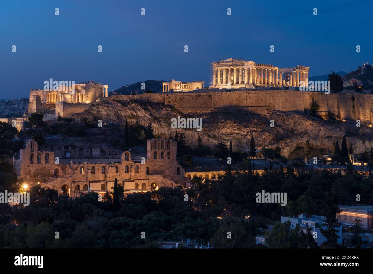 The Acropolis of Athens, with the Parthenon Temple at the centre of the ...