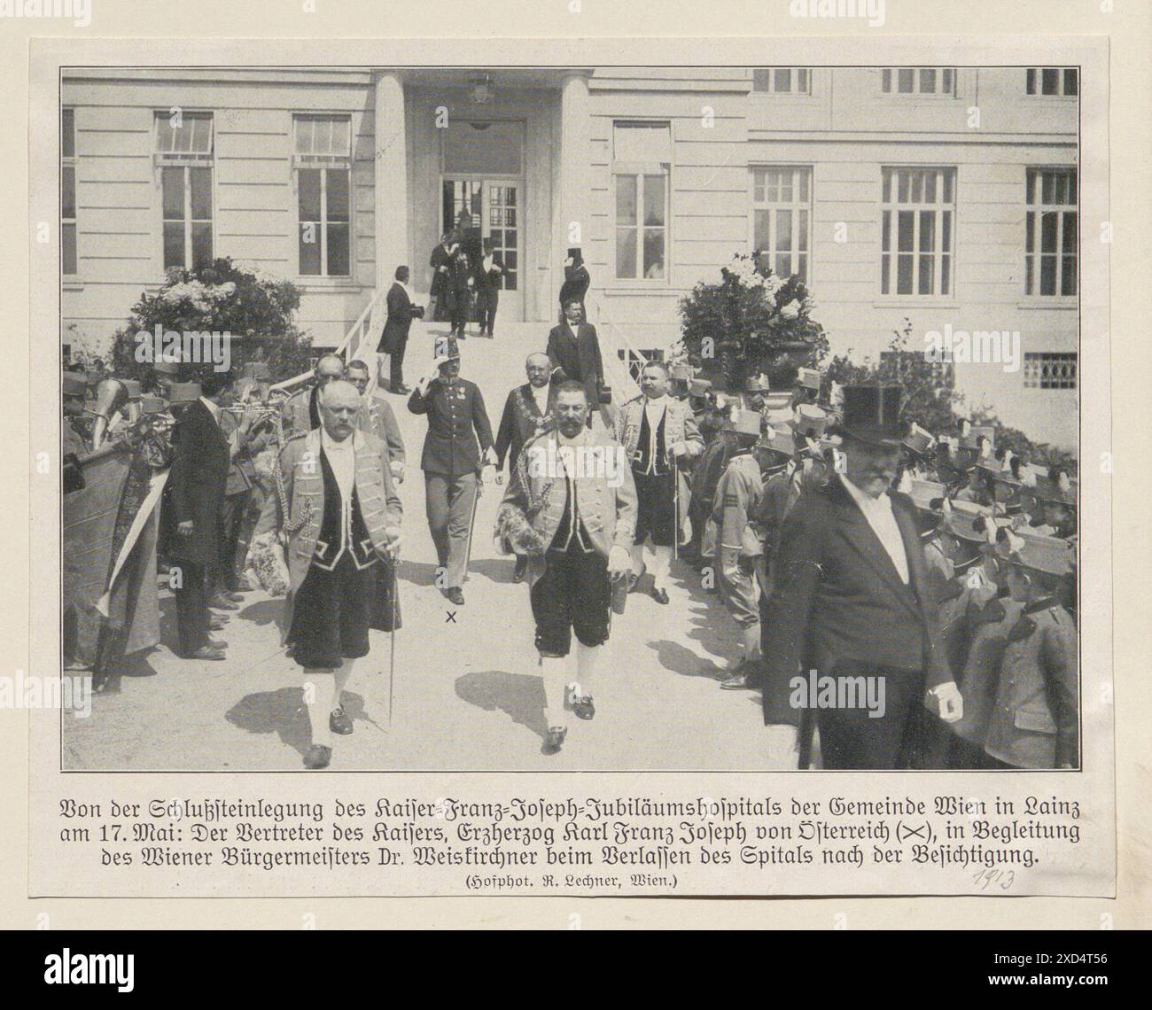 A 1913 image from 'Illustrierte Zeitung' depicts the keystone laying of ...