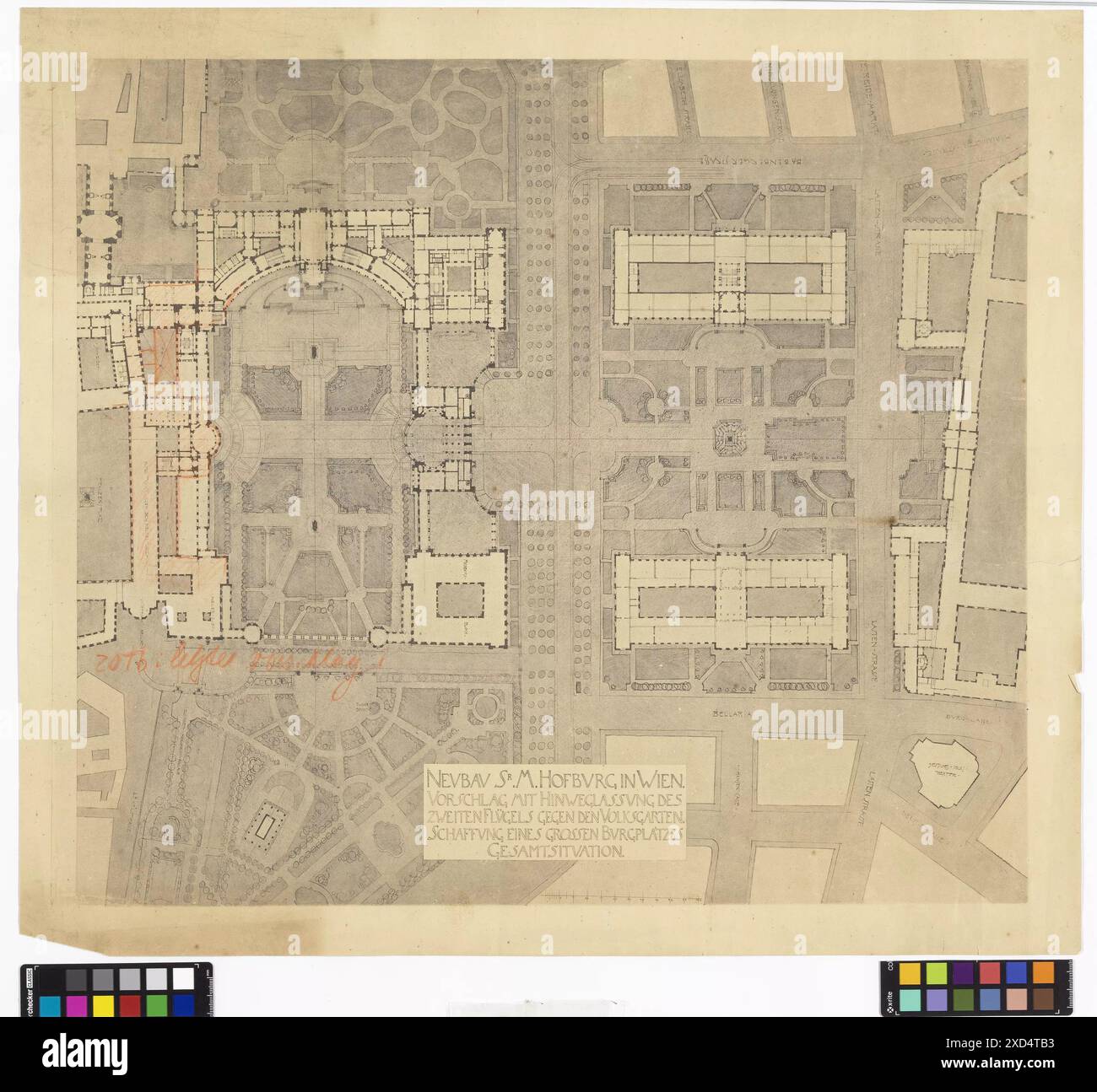 Projekt für den Ausbau der Wiener Hofburg, Situationsplan Friedrich ...