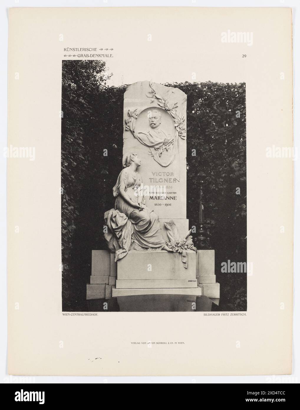 Photograph of the tomb monument for Victor Tilgner and his wife ...