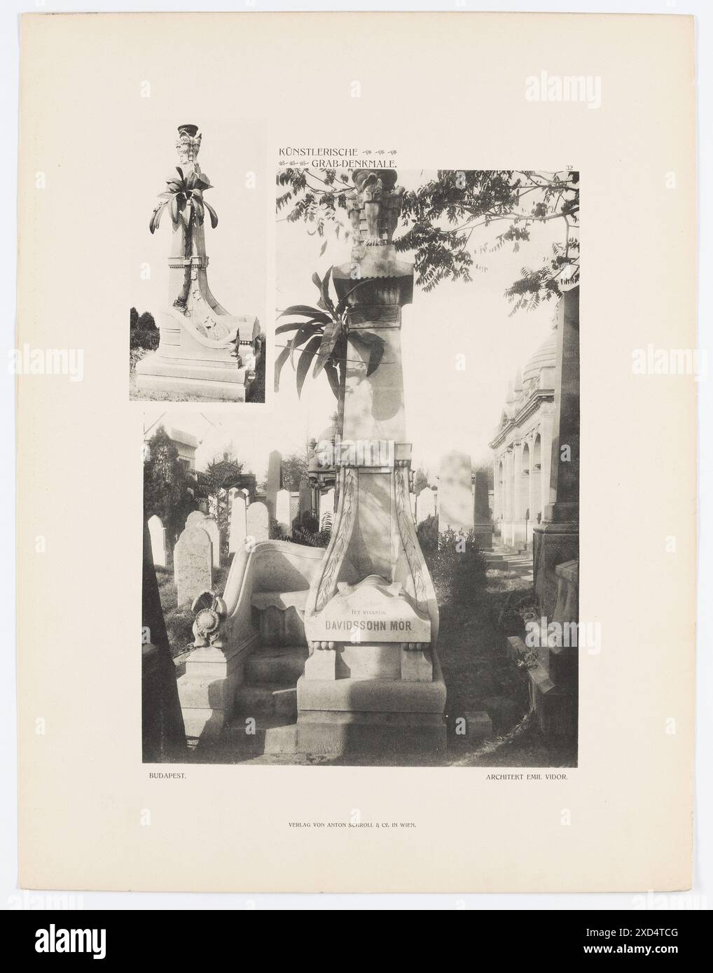 Photograph of the tomb monument for Davidssohn Mor in Budapest ...