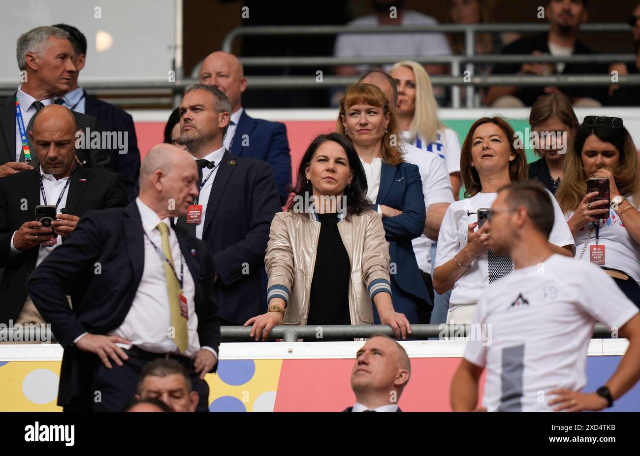 German Foreign Minister Annalena Baerbock looks on during a Group C ...