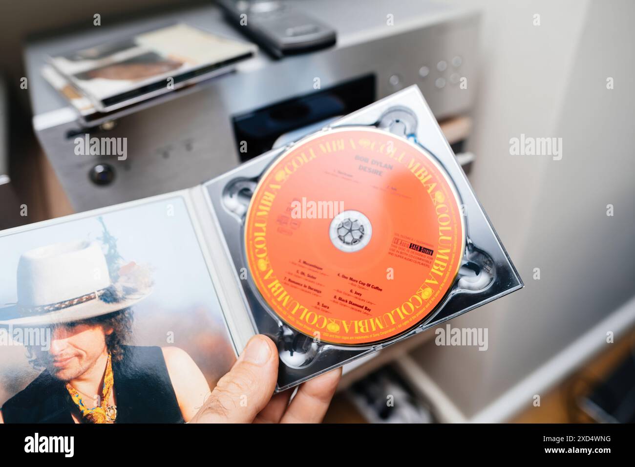 Paris, France - Jun 3, 2024: A rare SACD of Bob Marley's Desire is held ...