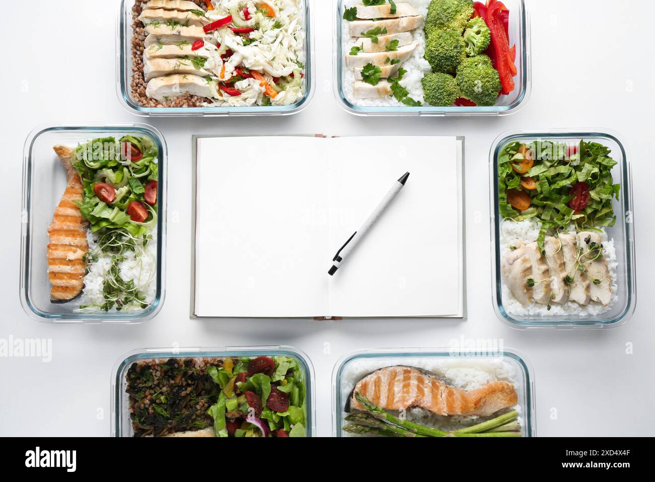 Healthy salad notebook pen hi-res stock photography and images - Alamy