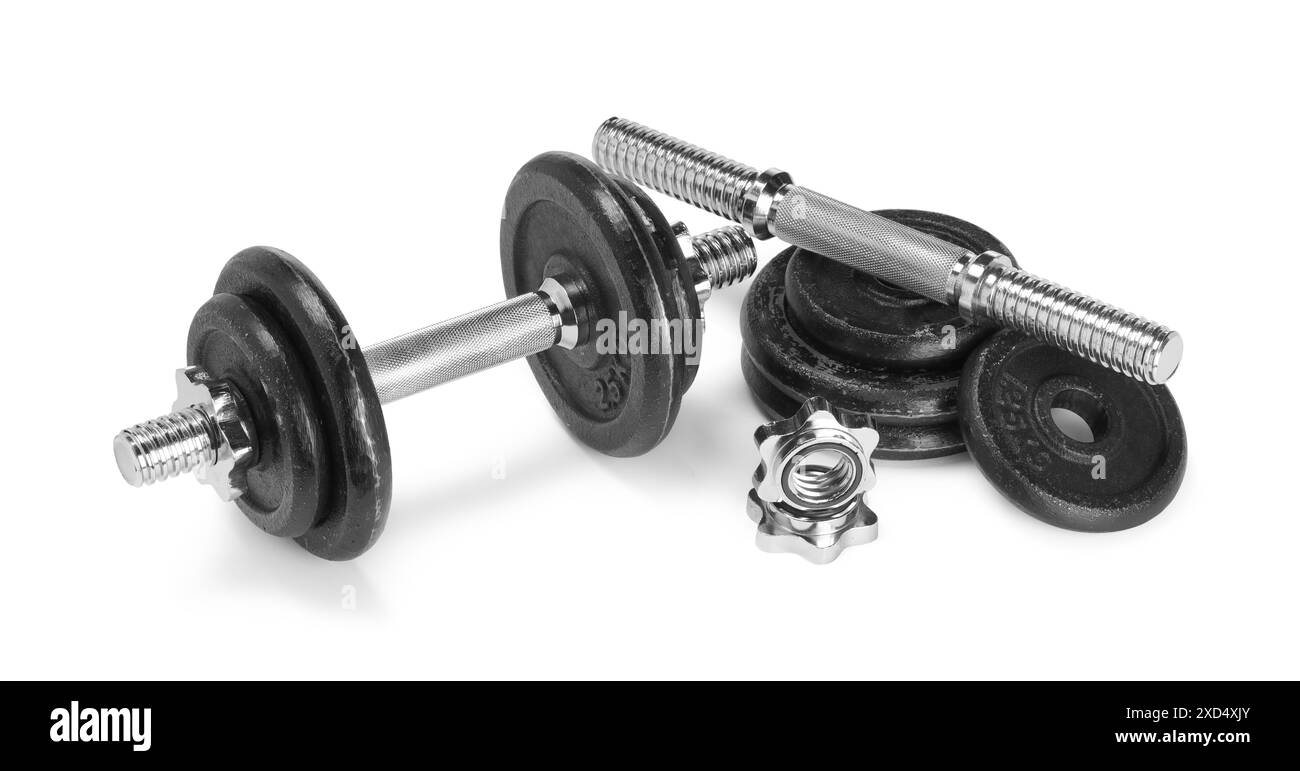 Barbell weightlifting training symbol Black and White Stock Photos ...