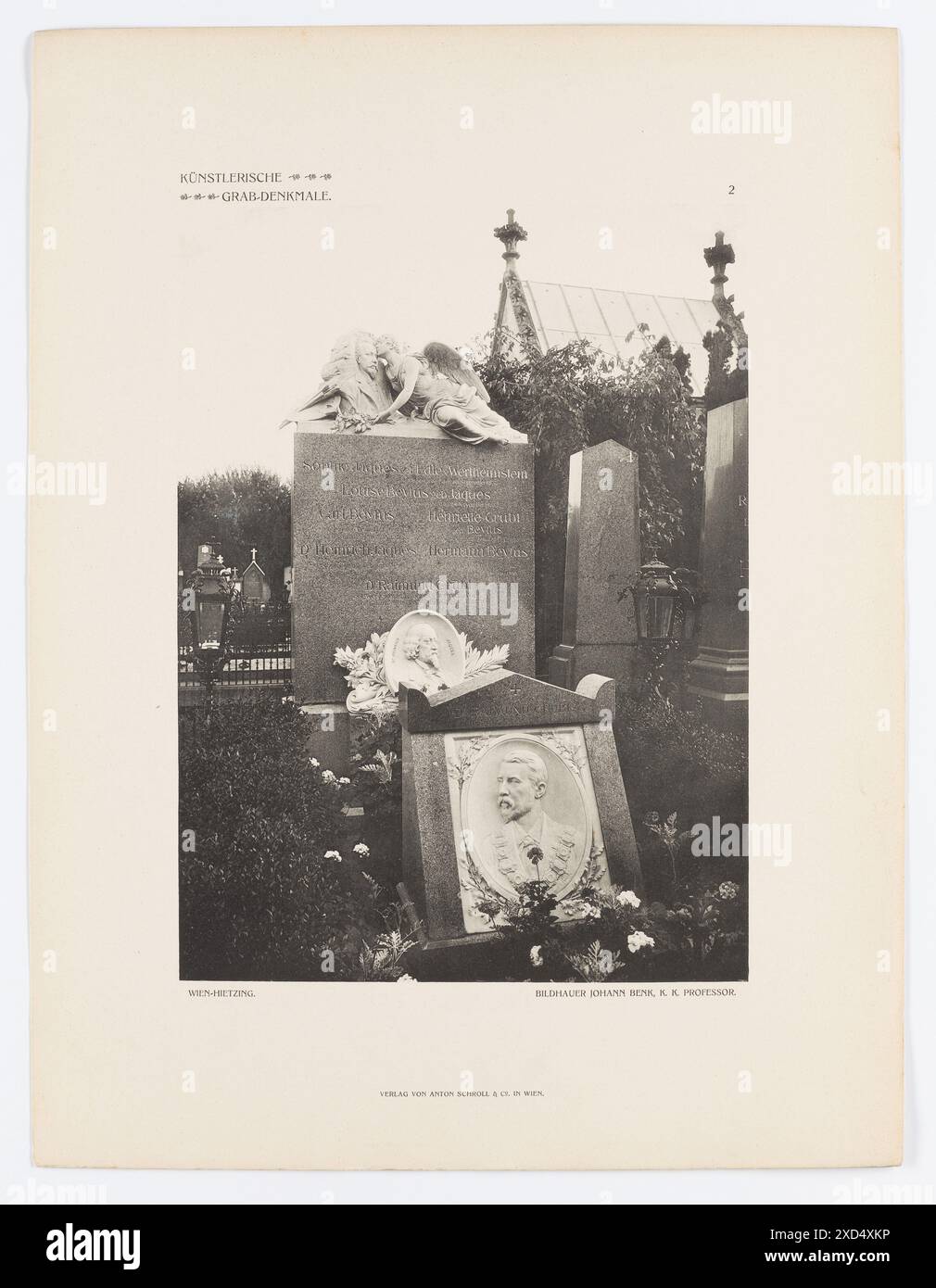 The Hietzing Cemetery features a monumental tomb with a portrait relief ...