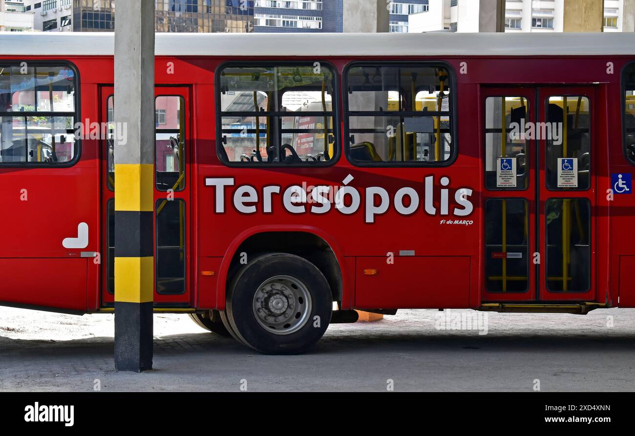 TERESOPOLIS, RIO DE JANEIRO, BRAZIL - May 24, 2023: Bus terminal in the ...