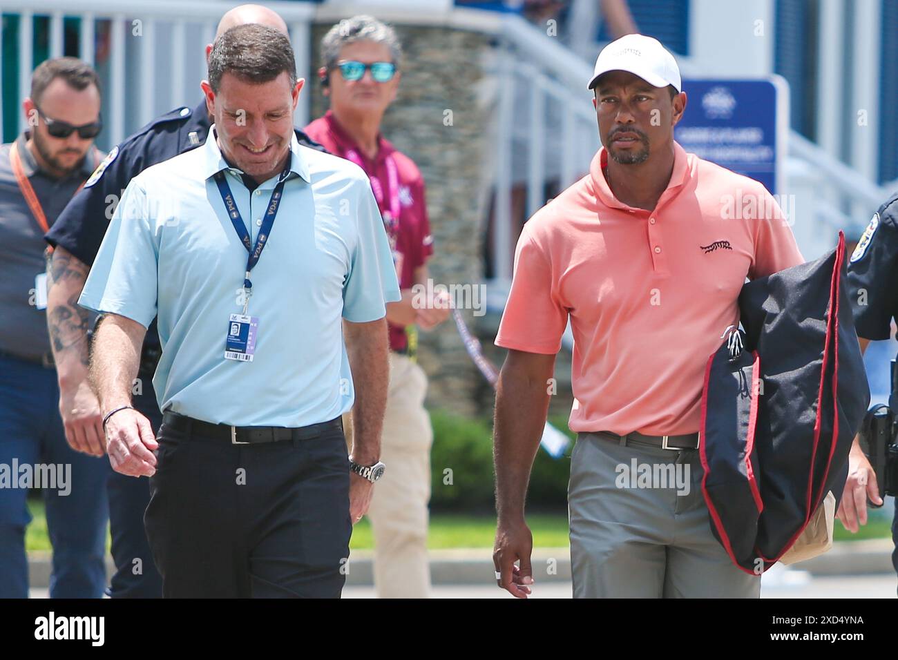 May 16, 2024, Louisville, Kentucky, USA: Tiger Woods (USA) (R) and his ...