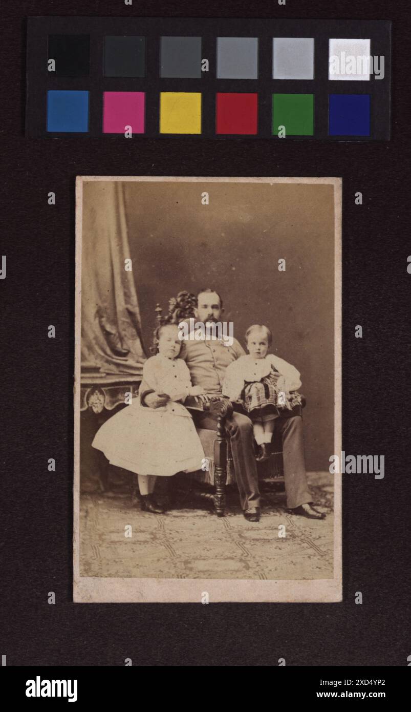 Portrait of Kaiser Franz Joseph I. with his children Gisela and Rudolf ...