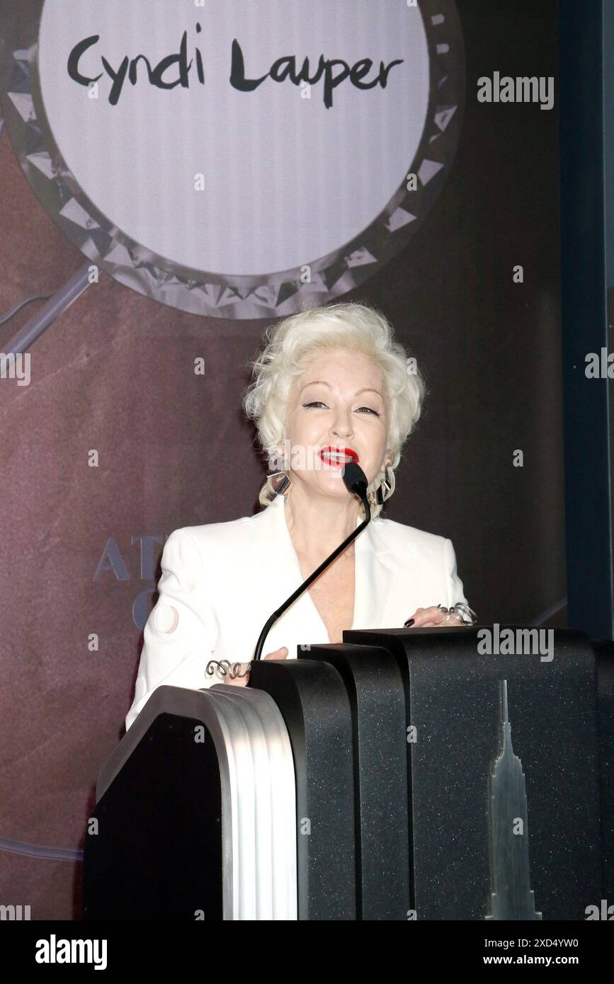 NEW YORK, NY- JUNE 17: Cyndi Lauper Lights the Empire State Building in Celebration of her ...