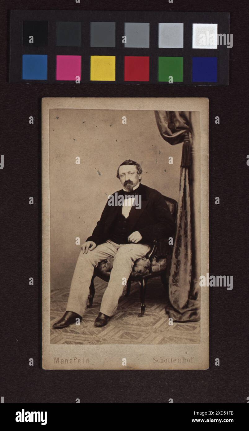 Portrait of Alexander Julius Schindler, Vienna around 1865, showing a ...