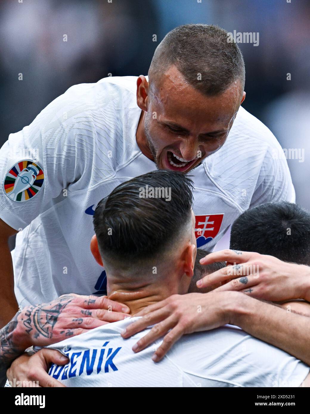 FRANKFURT AM MAIN, GERMANY - JUNE 17: Ivan Schranz, Lukas Haraslin ...