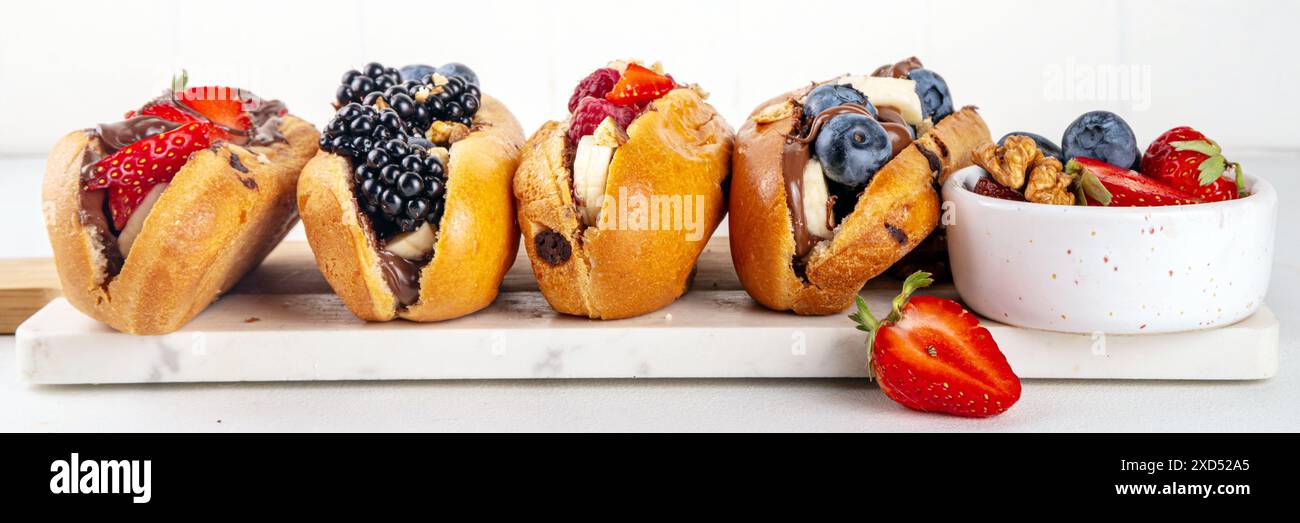 Sweet summer fruit berry breakfast sweet hot dogs, dessert leftovers ...