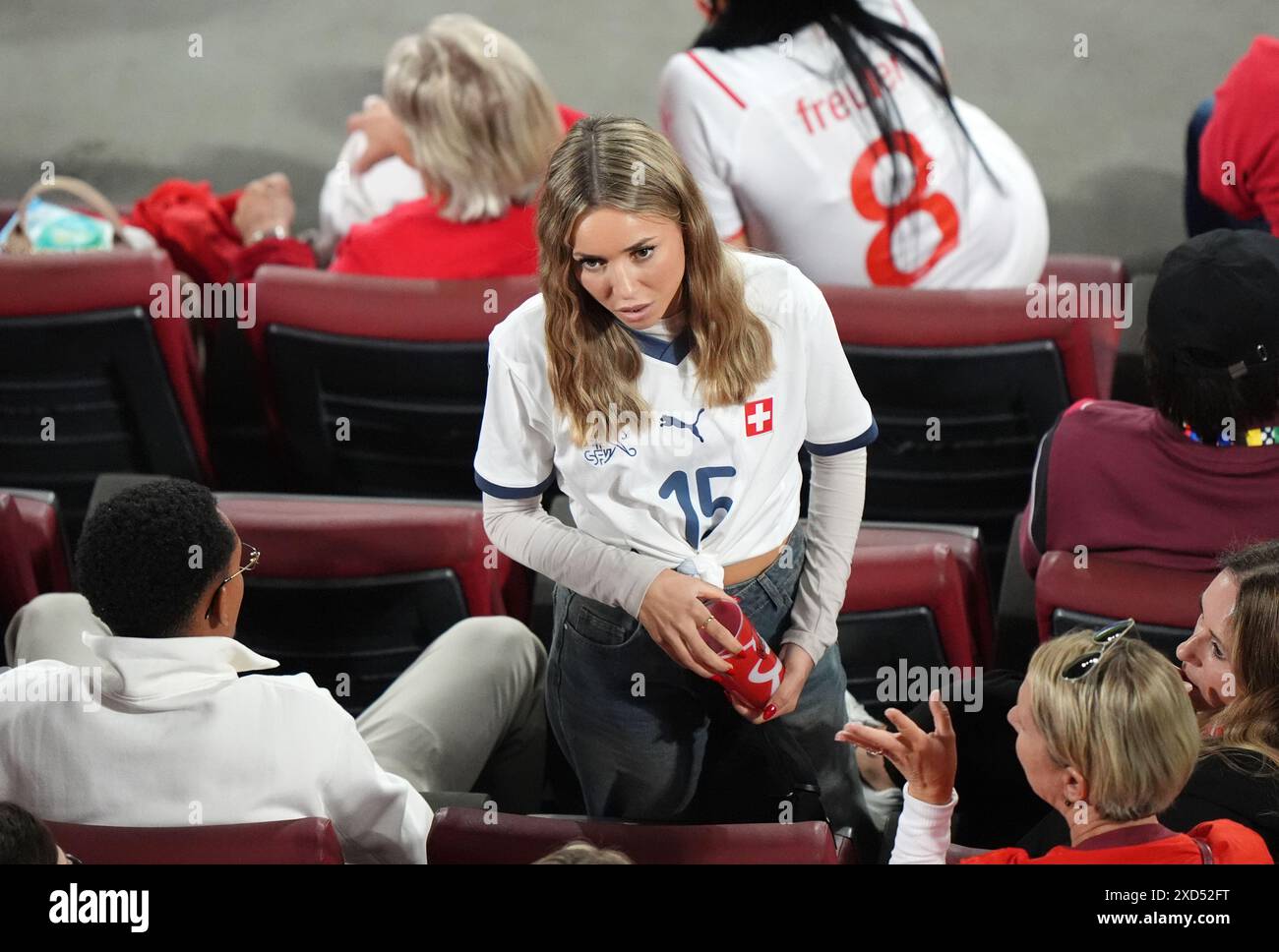 Selin Bay, partner of Switzerland's Cedric Zesiger, after the UEFA Euro ...