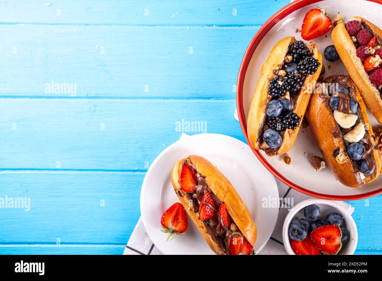 Sweet summer fruit berry breakfast sweet hot dogs, dessert leftovers ...