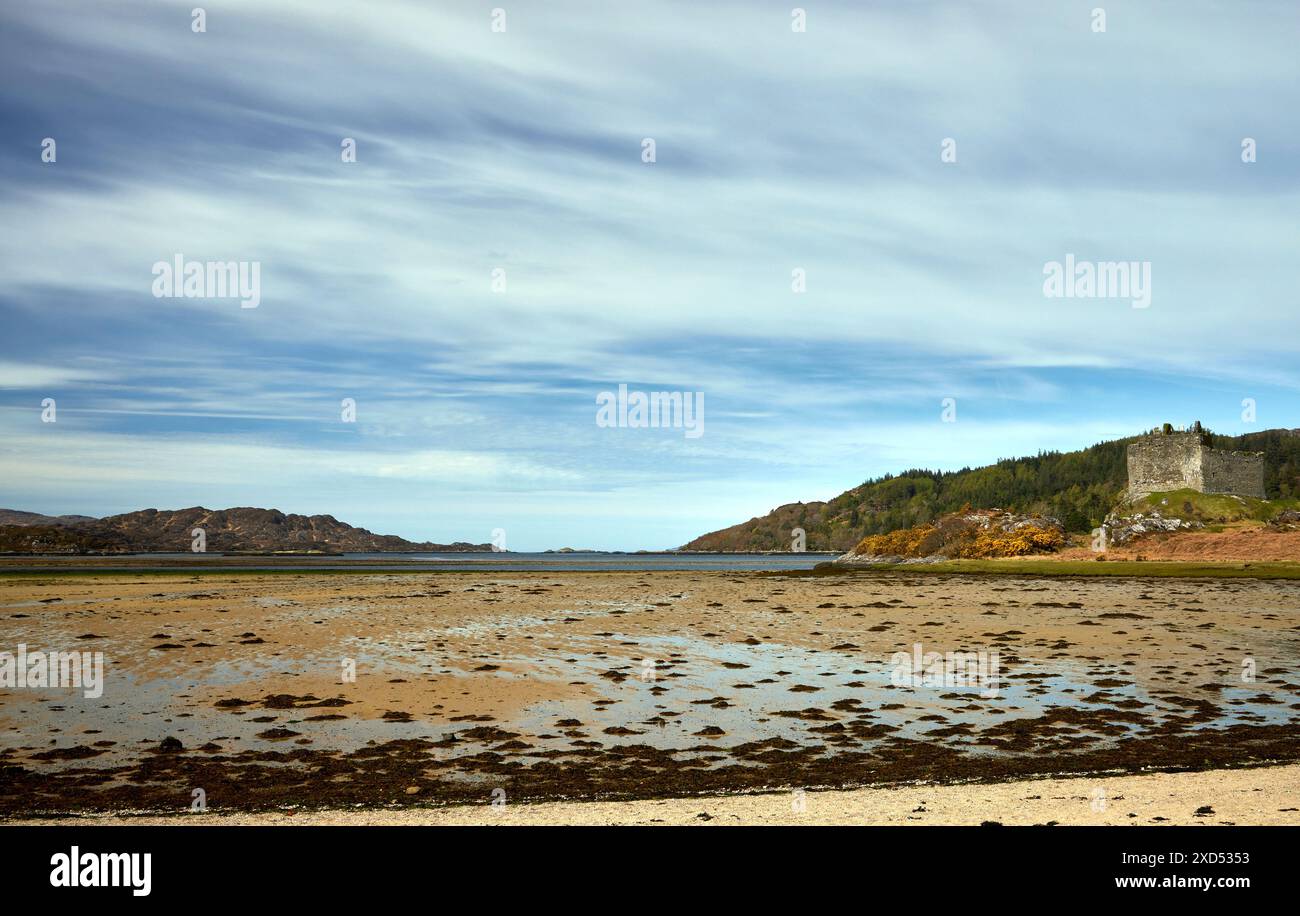 A view at very low tide of the mudflats on the estuary as the River ...