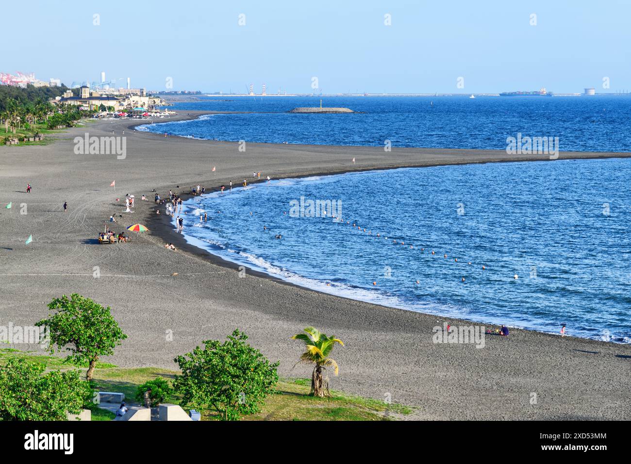 Awesome aerial view of Cijin Beach at Cijin Island in Kaohsiung, Taiwan ...
