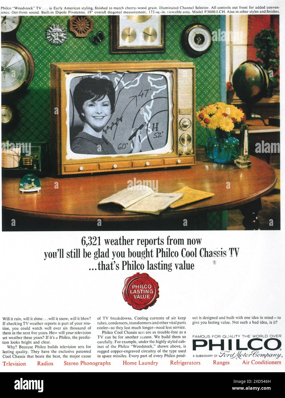 1964 Philco "Woodstock" Television Cool Chassis TV Ad Stock Photo - Alamy