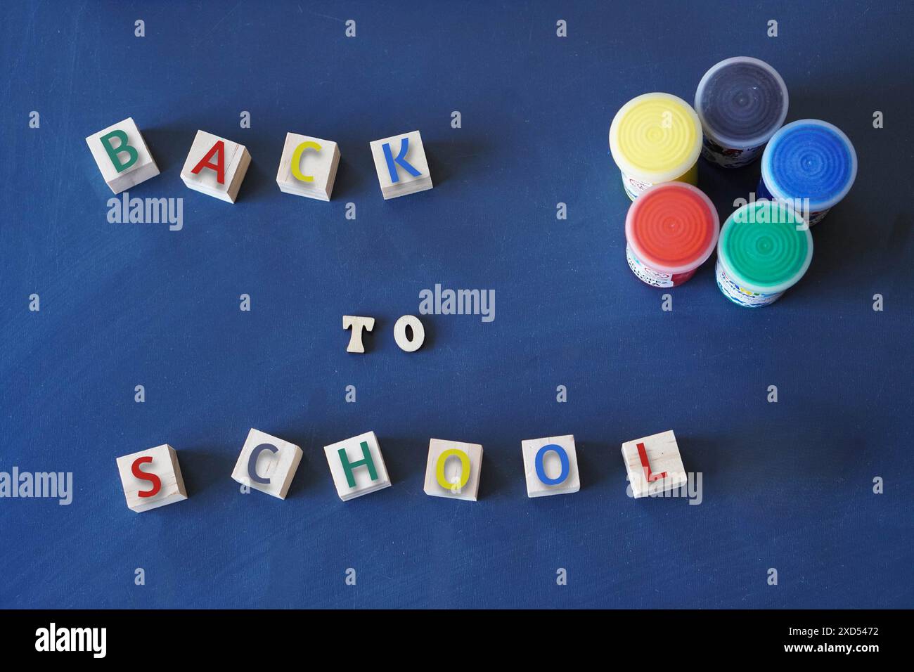 wooden blocks with colored letters BACK TO SCHOOL Stock Photo - Alamy