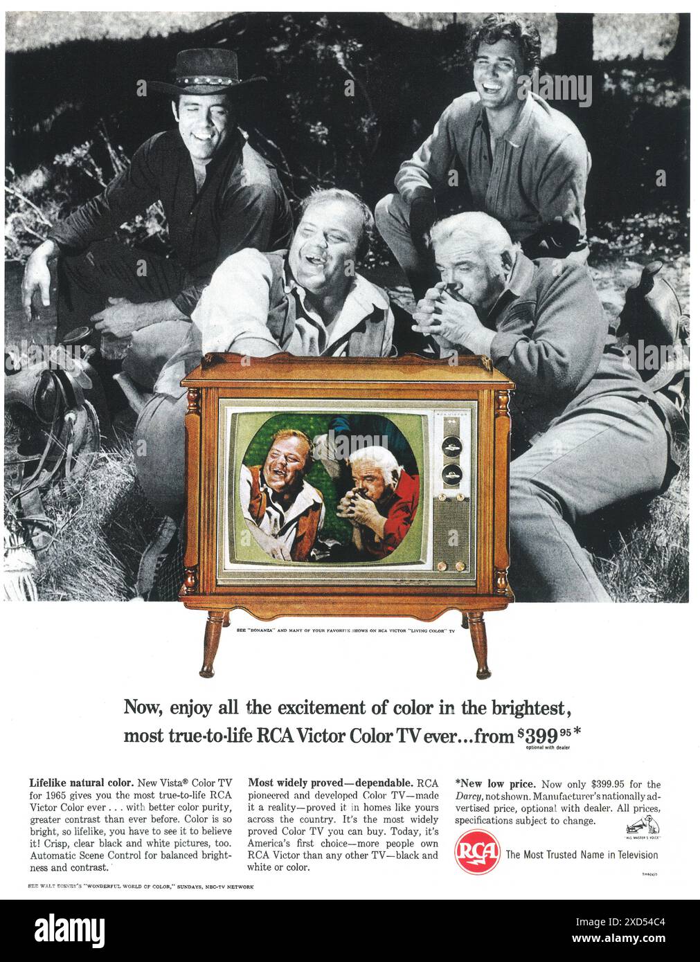 1964 RCA Victor Color TV ad with "Bonanza" cast Stock Photo - Alamy