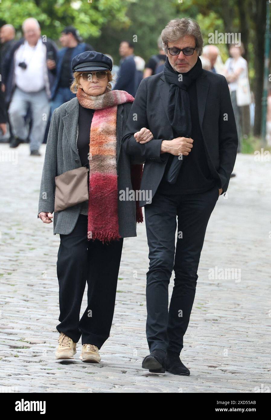 Paris, France. 20th June, 2024. Nadine Trintignant leaving the funeral ...
