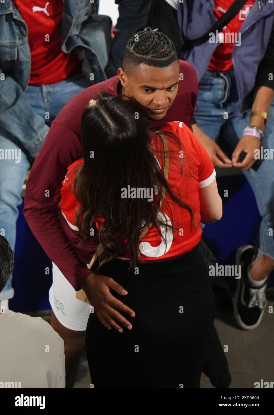 Switzerland's Manuel Akanji with wife Melanie Windler, after the UEFA ...