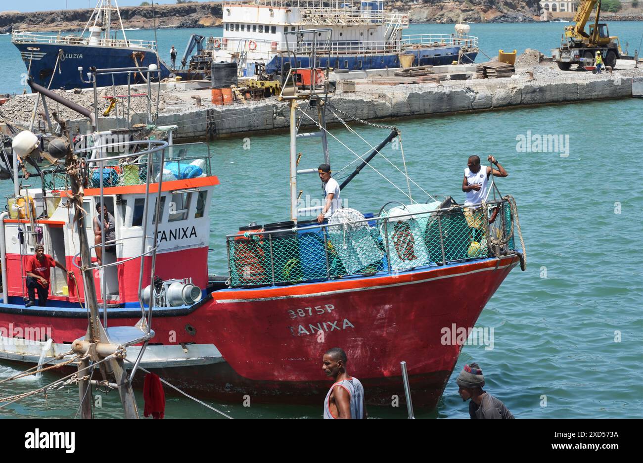 Fishing vessels and fishing gear at the harbour of Praia, Cabo Verde’s ...