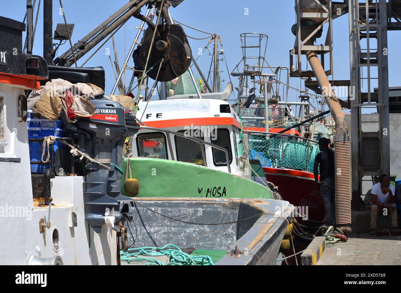 Fishing vessels and fishing gear at the harbour of Praia, Cabo Verde’s ...