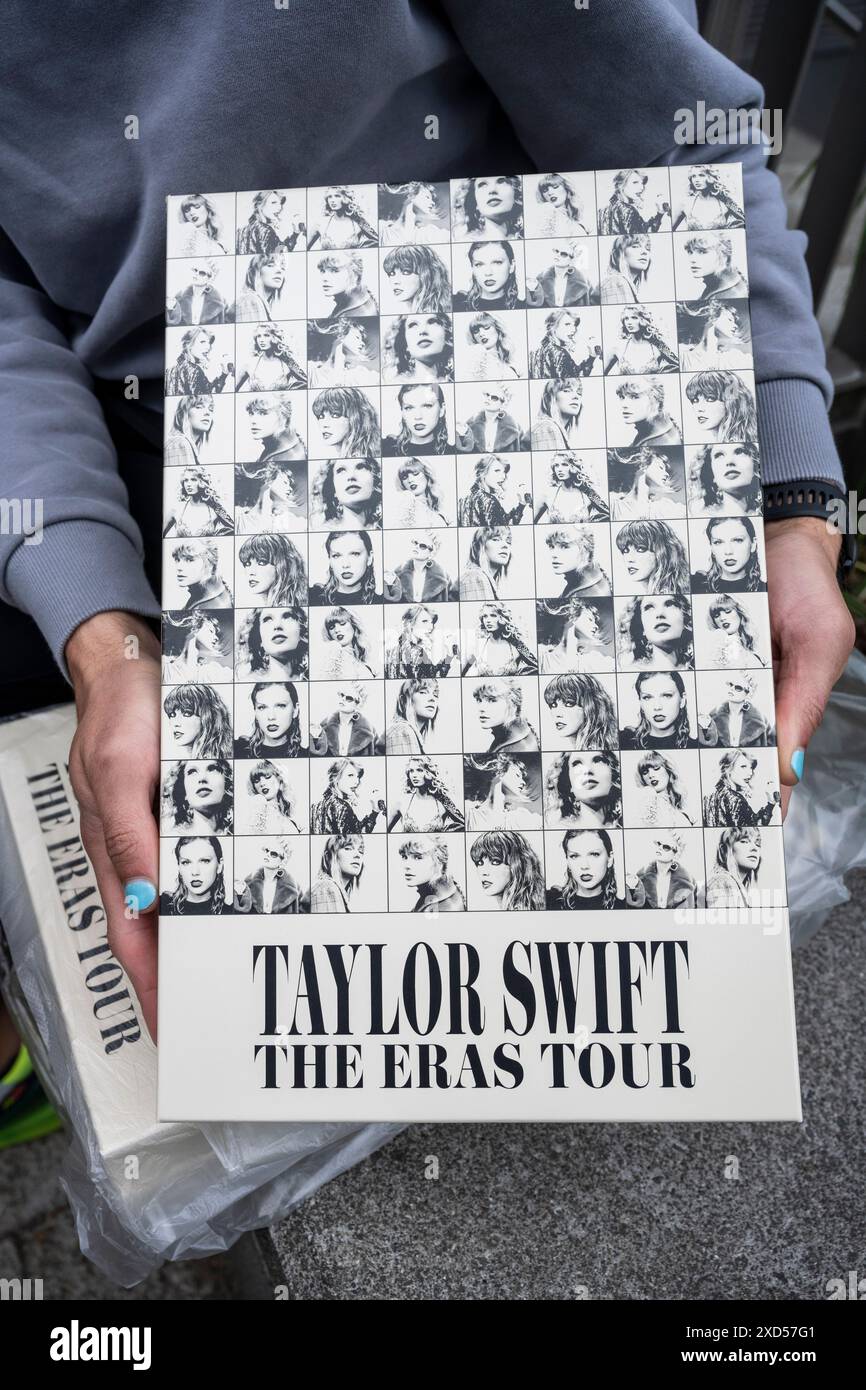 London, UK. 20 June 2024. A Taylor Swift fan ('Swifty') outside Wembley ...