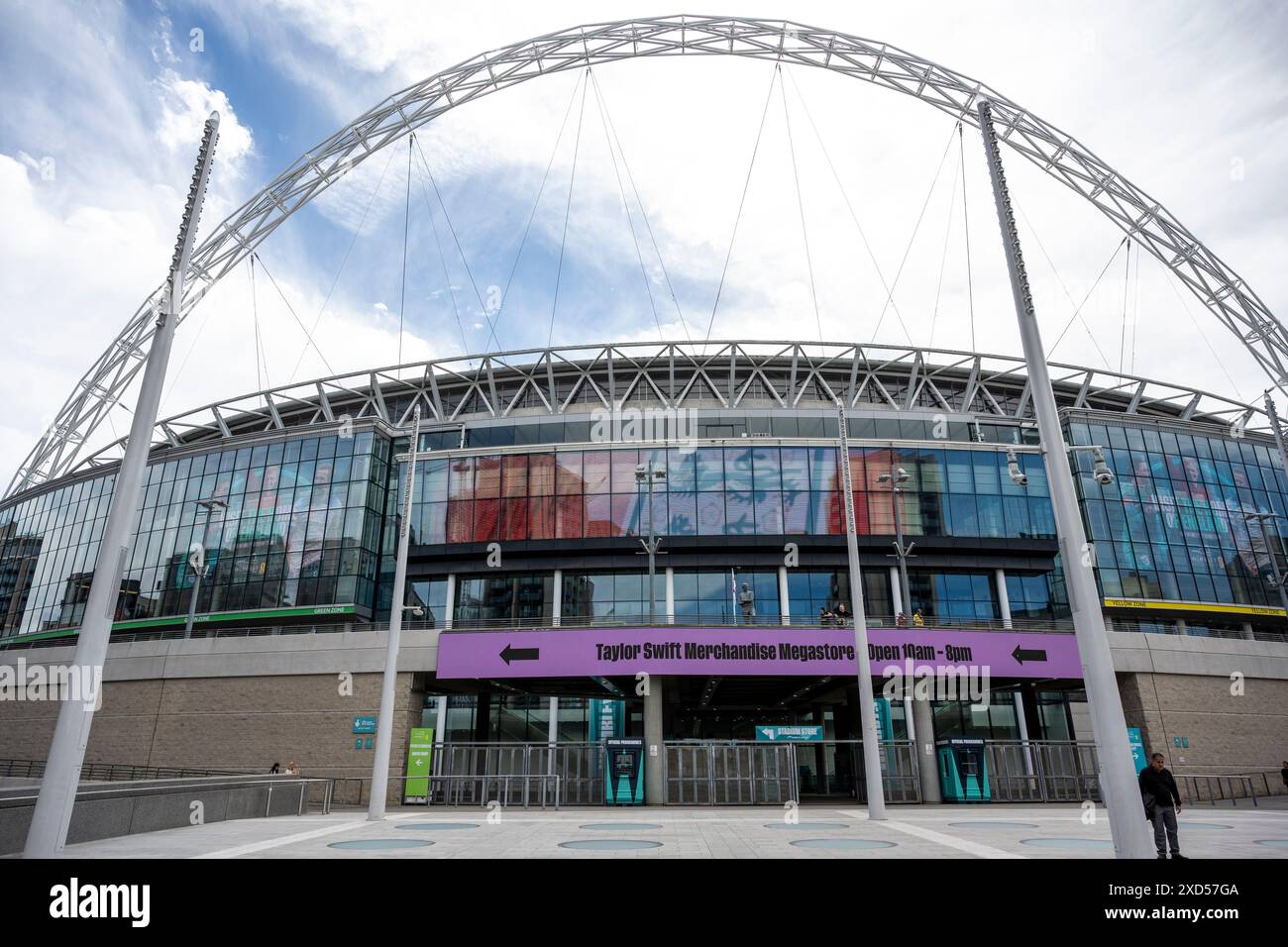 London, UK. 20 June 2024. Signs outside Wembley Stadium to the ...